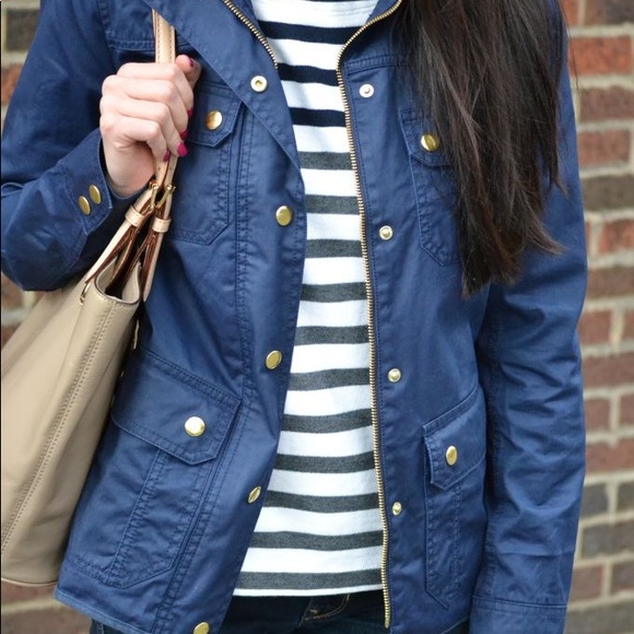 J. Crew | Jackets & Coats | Jcrew Downtown Field Jacket Navy Blue ...
